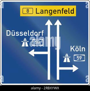 German direction sign announcing ramps onto motorways Stock Photo - Alamy