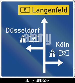 German direction sign announcing ramps onto motorways Stock Photo - Alamy
