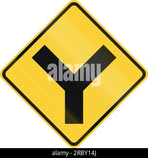 US road warning sign: Intersection ahead Stock Photo - Alamy