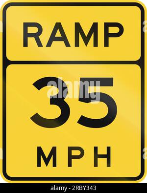 On ramp warning sign Stock Photo - Alamy