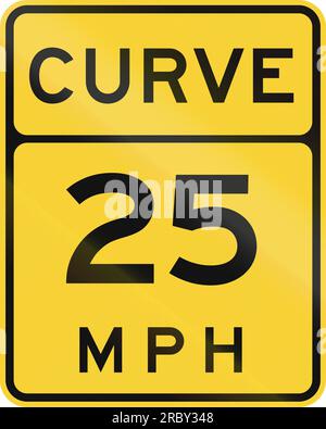 US road warning sign: Advised speed 60 km/h Stock Photo - Alamy
