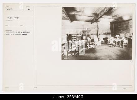 Interior view of a Hostess House at an Army Camp in the U.S.A during ...