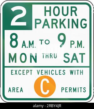 US traffic sign: Parking with time restrictions sign, Seattle Stock ...