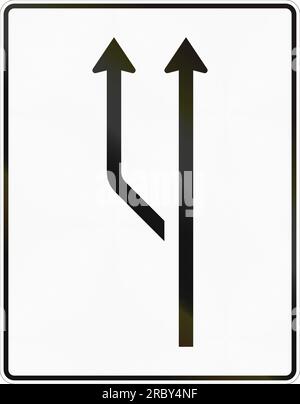 no change lanes sign on white background. traffic sign on the roadside ...