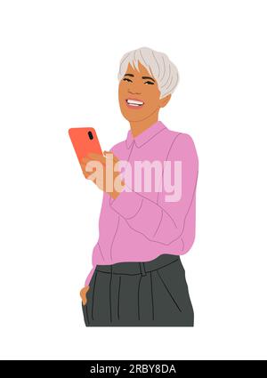 holding a cell mobile phone Stock Vector Image & Art - Alamy
