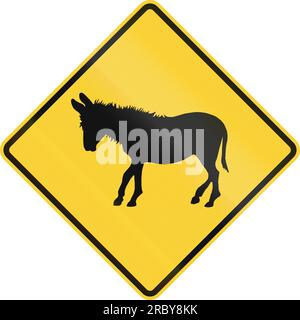 Donkey warning sign Stock Photo - Alamy