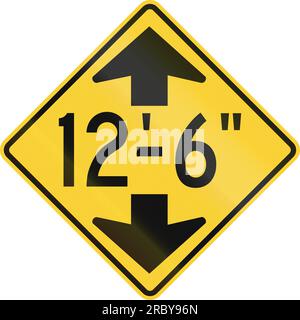 US road warning sign: Clearance advisory warning sign Stock Photo - Alamy