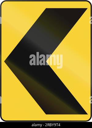 Chevron alignment warning sign Stock Photo - Alamy