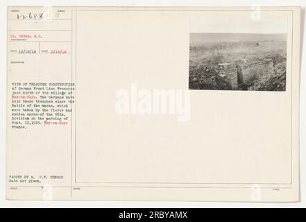 Aerial view of trenches in France during World War I, captured by ...