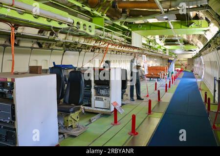 Interior of the First Jumbo jet RA001 Boeing 747-121 airliner with ...