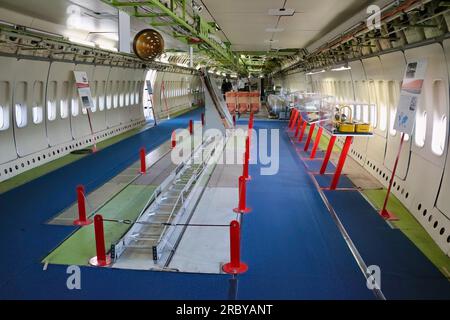 Interior of the First Jumbo jet RA001 Boeing 747-121 airliner with ...