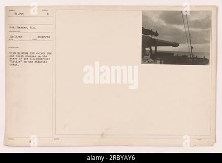 U.S. Destroyer "Little" equipped with a 4-inch gun and depth charges at ...
