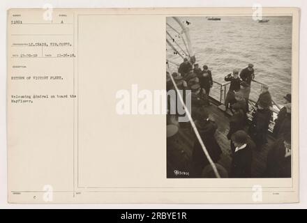 The USS Mayflower, an American naval ship, is shown here with its ...