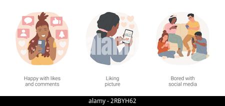 Digital overload concept, Likes and screen addiction, social media ...