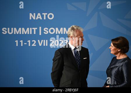 Lithuania's President Gitanas Nauseda and his wife Diana Nausediene ...