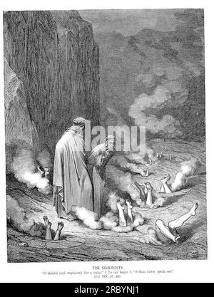 THE PUNISHMENT OF SIMONISTS, BY GUSTAVE DORÉ. Gustave Dore, 1832 - 1883 ...