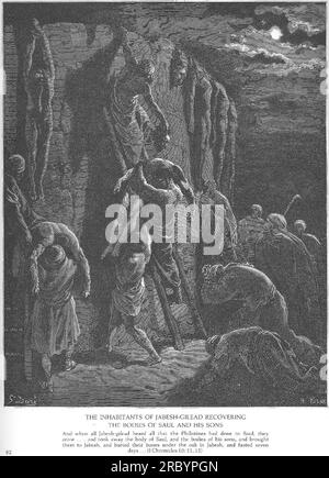 Jabesh-Gileadites Recover the Bodies of Saul and His Sons, Illustration ...