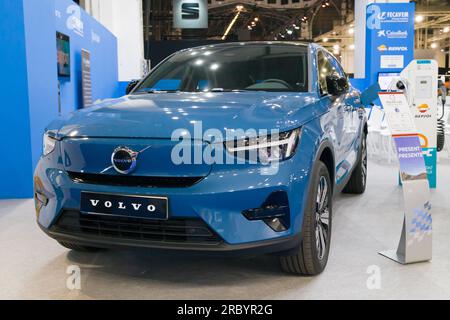 Volvo C40 SUV electric car side view isolated on white background Stock ...