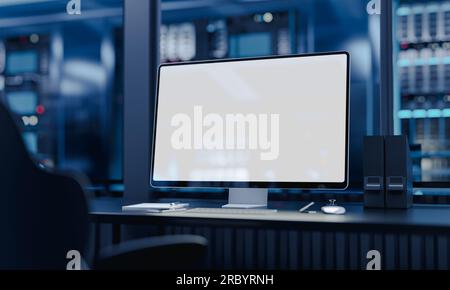 Scientific computer in a laboratory with displayed charts and ...