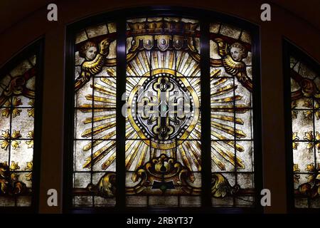 stained glass window, Mausoleum, Los Angeles Cathedral, Cathedral of ...
