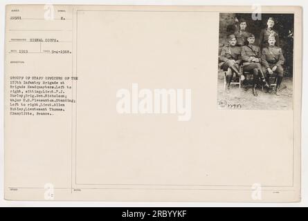 A historical photograph of Brigadier General Butler with several ...