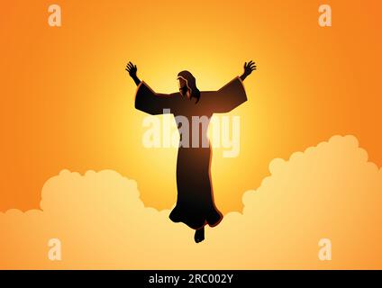 Silhouette illustration of Jesus Christ raising His hands, for the ...