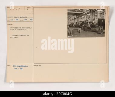 Workers at Midvale Steel & Ordnance Co. stacking 14-inch shell forgings ...
