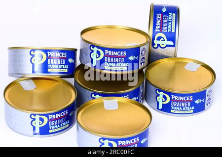 Tins of Princes Drained Tuna Fish Stock Photo - Alamy