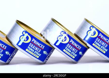 Tins of Princes Drained Tuna Fish Stock Photo - Alamy