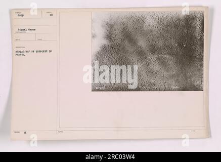 Aerial map of trenches in France during World War One. The photograph ...