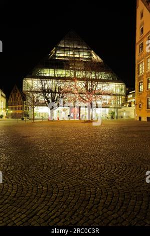 The Ulmer Hall with the Central Library at Night, Ulm, Germany Stock ...