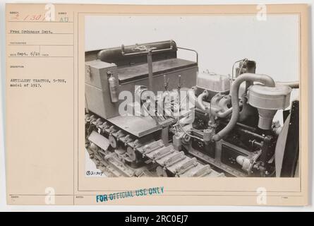 A 1917 model 5 ton artillery tractor with a camouflage cloak ca. 1918 ...