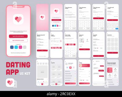 Dating App UI Kit for Responsive Mobile Application or Website with ...