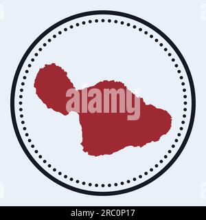 Maui icon. Round logo with island map and title. Stylish Maui badge ...