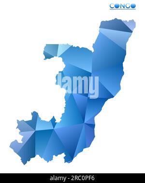 Low poly map of Congo. Congo geometric polygonal, mosaic style map ...