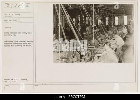 WWI soldiers preparing supplies for military operations on October 7 ...