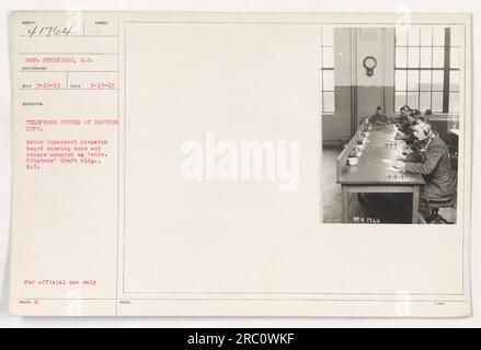 Motor transport dispatch board displaying the complete layout of ...