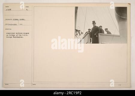 President Woodrow Wilson aboard the U.S.S. George Washington in ...