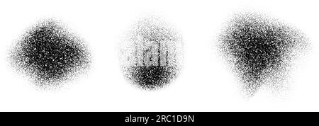 Abstract fluid stippled gradient elements. Noise grain texture stains ...