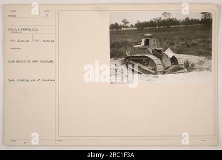 Sham battle at Camp Meade, Maryland. The image depicts the Machine Gun ...