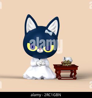 3d character, shamon cat Stock Photo - Alamy
