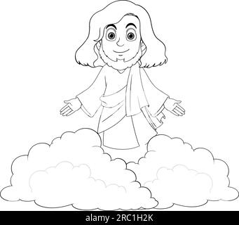 Jesus Christ Outline for Colouring illustration Stock Vector Image & Art - Alamy