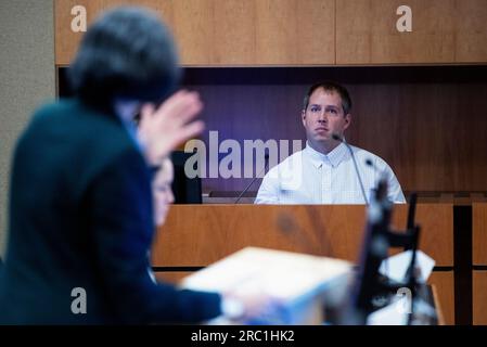 American Matthew Urey is seen in the witness box at the Whakaari White ...