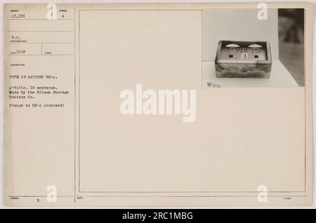 Image of a battery type BB-4, a 4-volt, 18 ampheres battery made by the ...