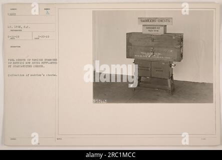A collection of tool chests used by various branches of the military ...