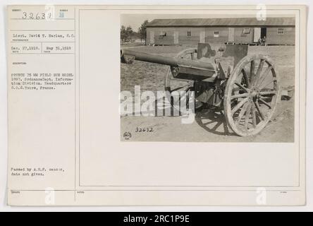 French 75 mm field gun / Canon de 75 modèle 1897 in World War One Fort ...