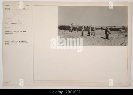 Ruins of the Fortress at Liege, 1914. This photograph is an official ...