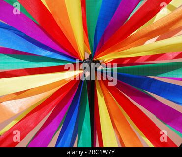 Detail of a colourful pinwheel in rainbow colours Stock Photo - Alamy