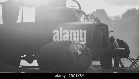 German Vehicle Truck Opel Blitz And German Infantry Cart Or Handcart ...