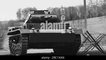 German Wehrmacht Light Panzer Tank Moves Into Position. German ...